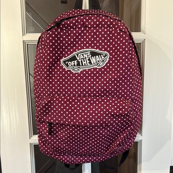 Vans | Bags | Vans Off The Wall Red White Polka Dot Book Bag Backpack ...